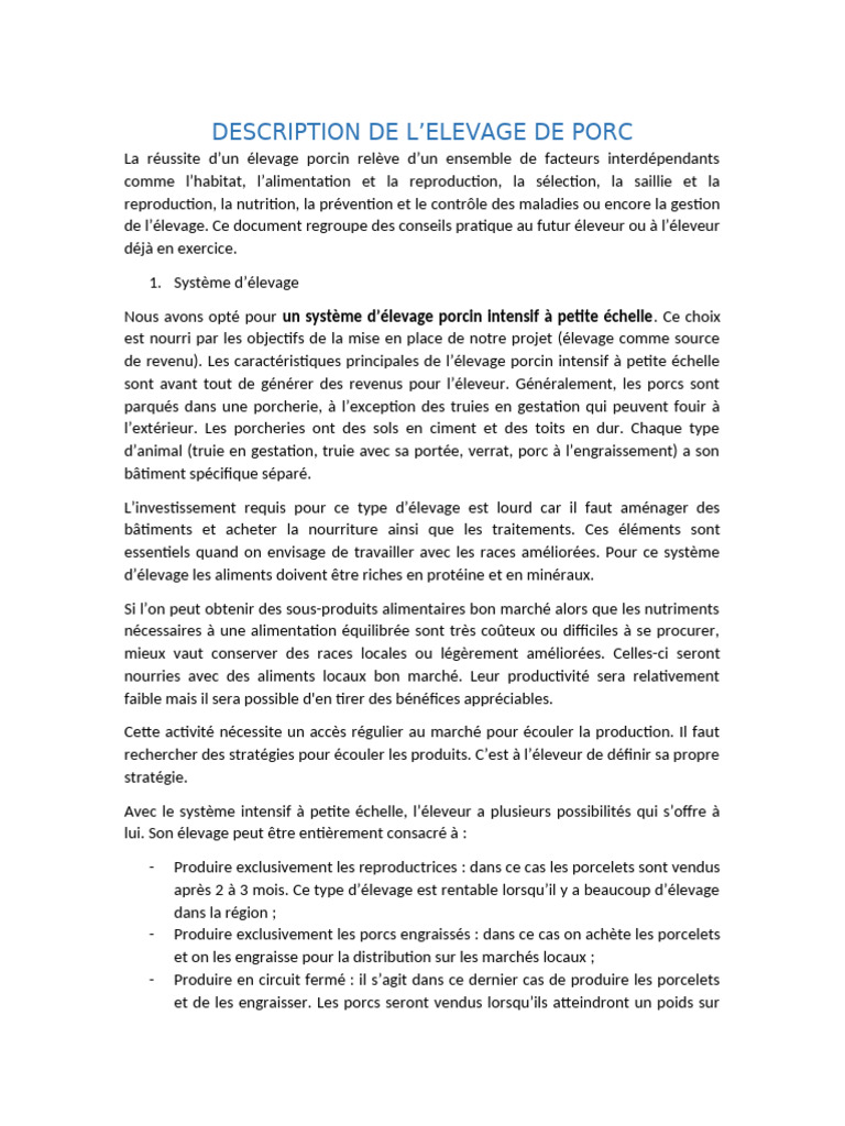 Guide Pratique de l'Élevage Porcin | PDF | Cochon