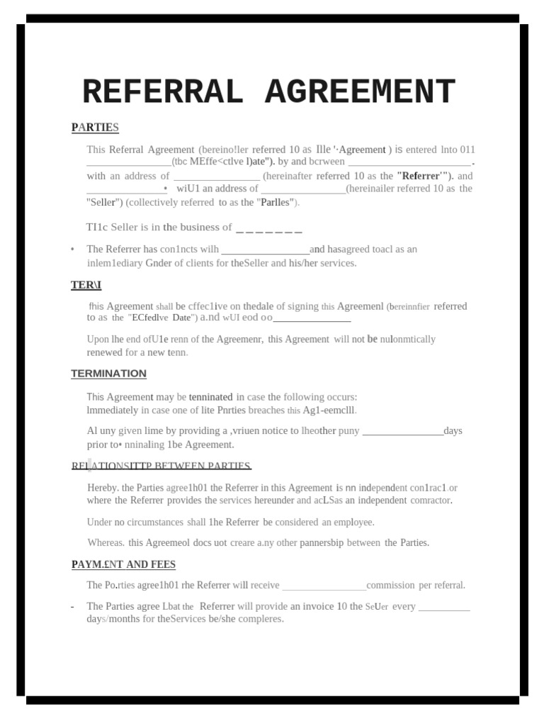 Referral Agreement Overview | PDF
