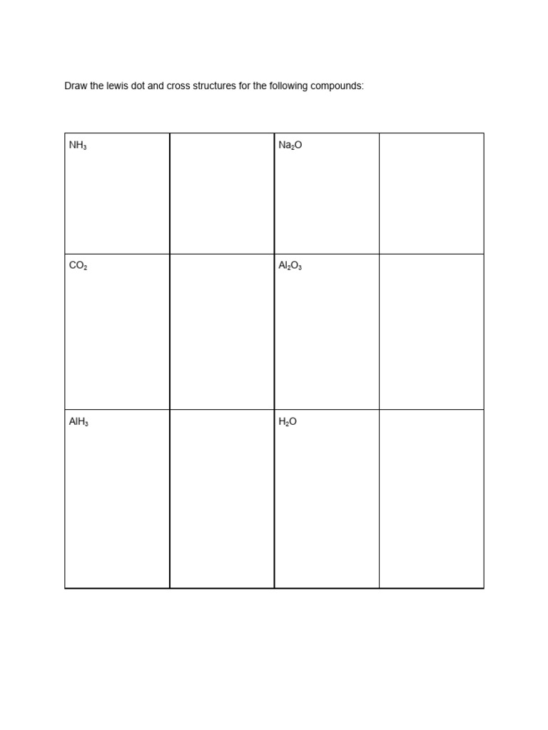 Lewis Structures Worksheet | PDF