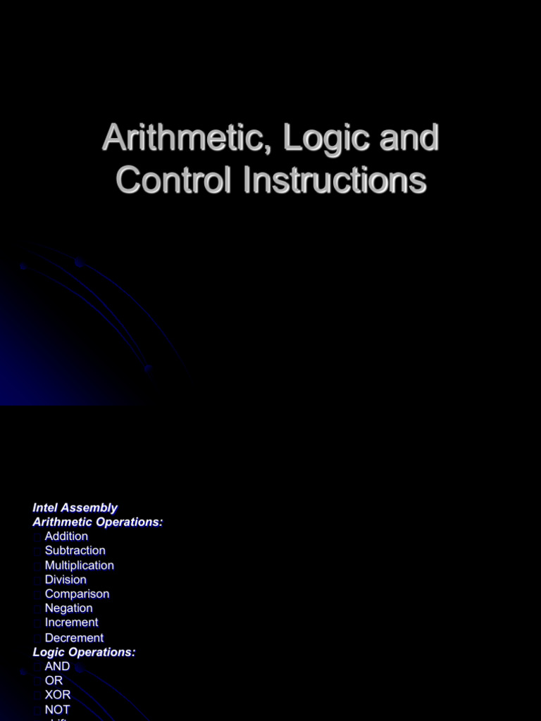 Sunu4 Arithmetic, Logic and Control Instructions2012 | PDF | String (Computer Science) | Pointer ...