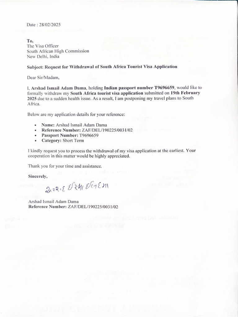 Withdrawal Letter Adil and Arshad Dama | PDF