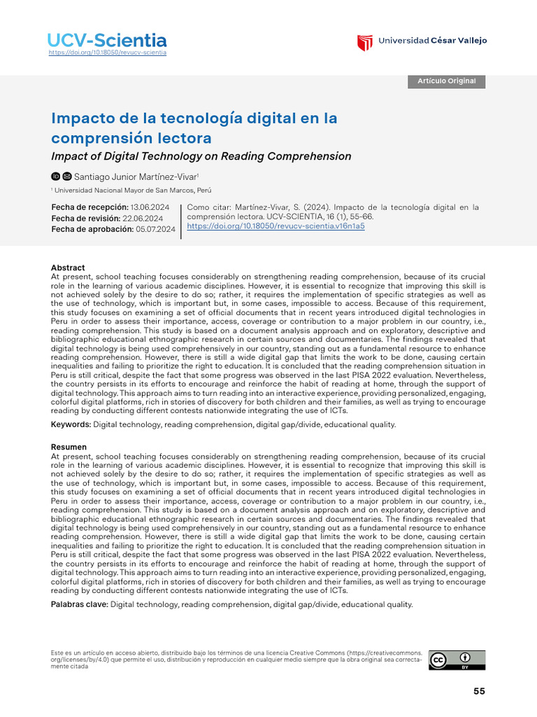 Impacto de la tecnología en lectura | PDF | Enseñando | Literatura