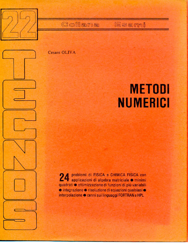 (Matematica) (Tecnos Collana Esami 22) Metodi Numerici | PDF