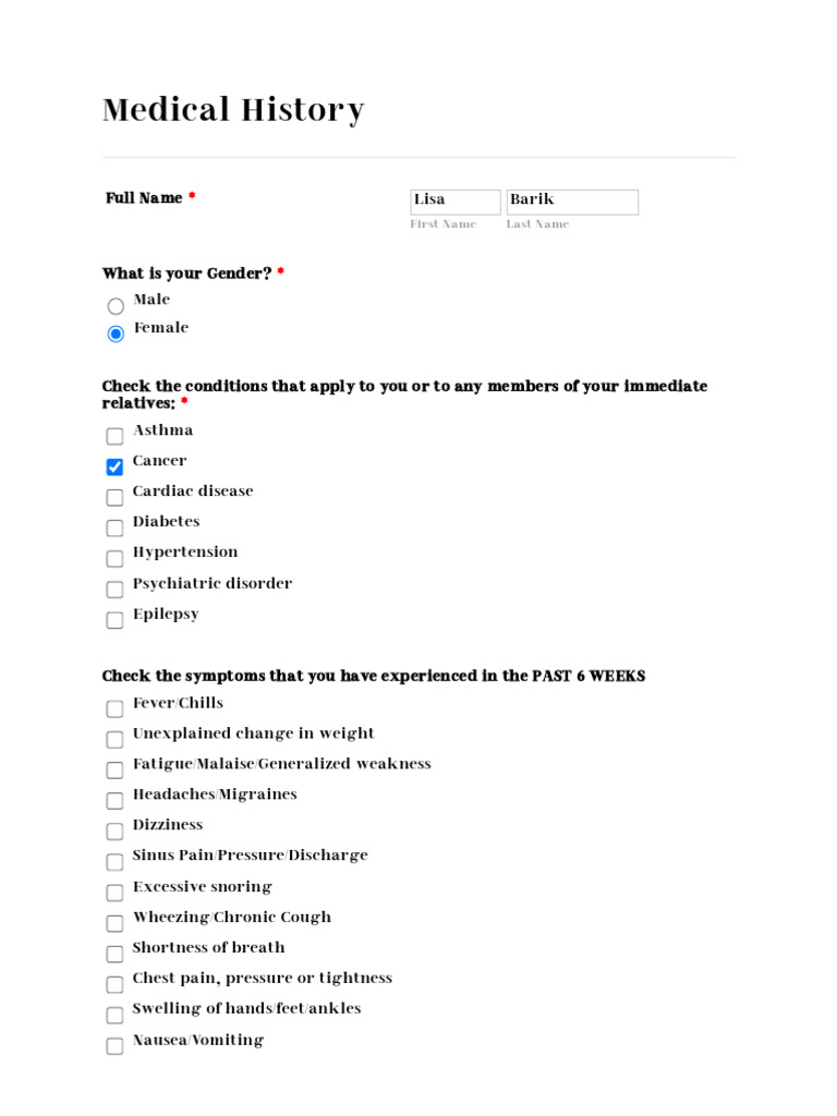 Initial Visit Patient Forms (MDR) Form Template - Jotform | PDF ...