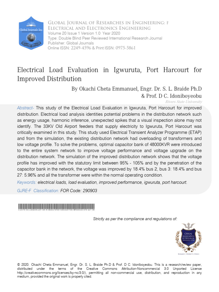 4 Electrical Load Evaluation in Igwuruta | PDF | Electric Power ...