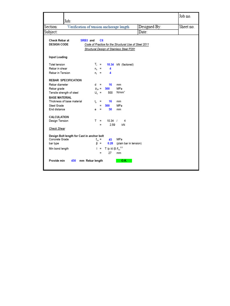 Verify Anchorage Length | PDF