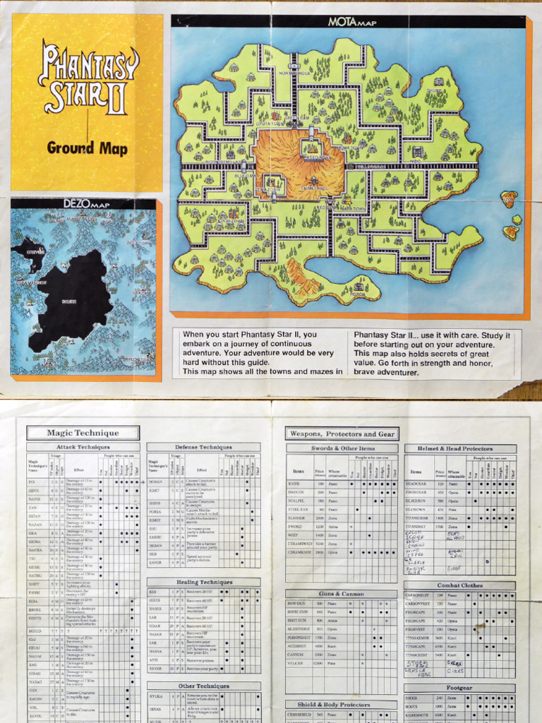 Phantasy Star II MD US Map | PDF