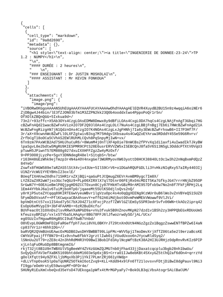 TP2 INF365 24 25 NUMPY - Ipynb | PDF