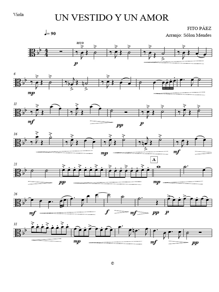 Un Vestido y Un Amor - Violas | PDF