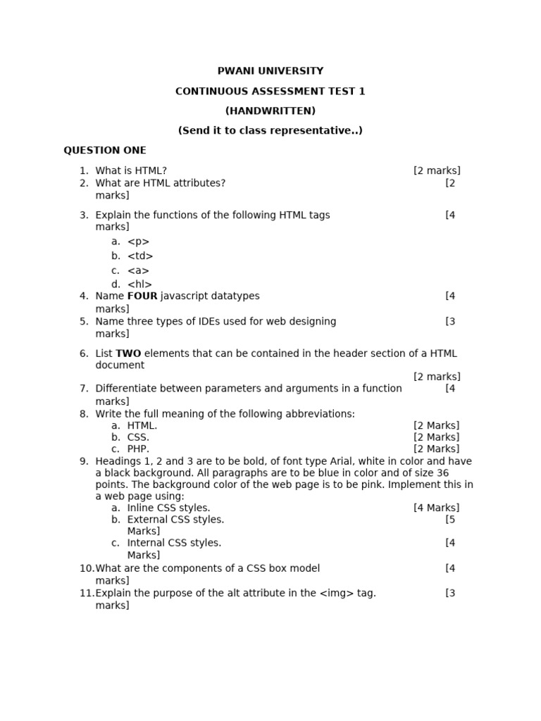 Web Development Cat One | PDF