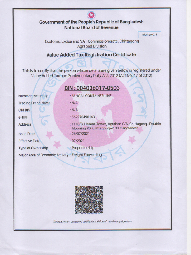 VAT CERT | PDF
