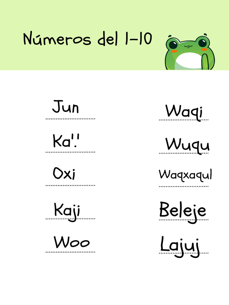 Hoja de Trabajo de Números Del 1 Al 10 Ilustrativa Verde - 20250309 ...