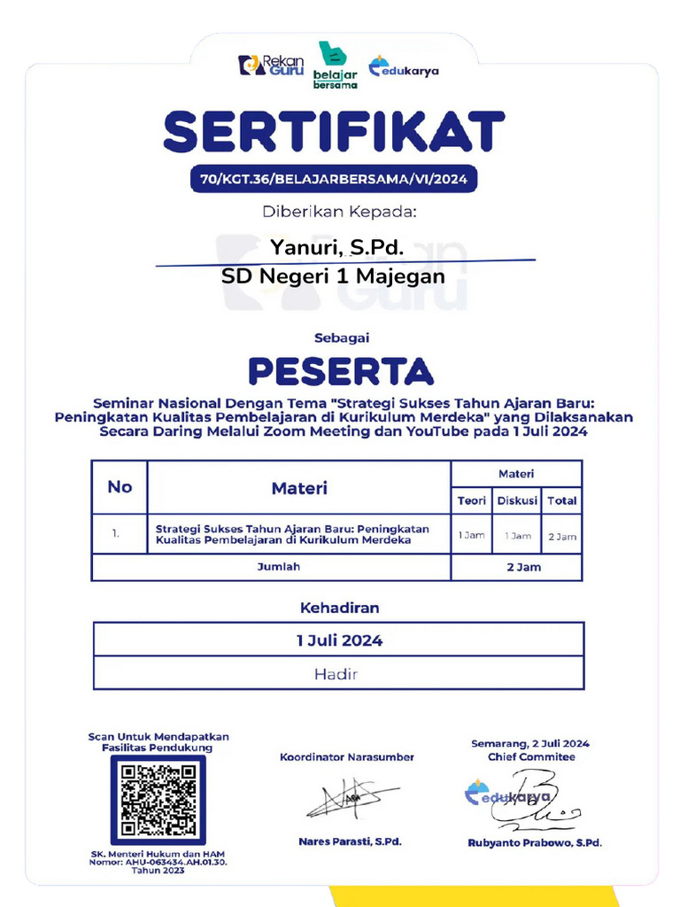 Yanuri, S.Pd. Seminar 1 | PDF