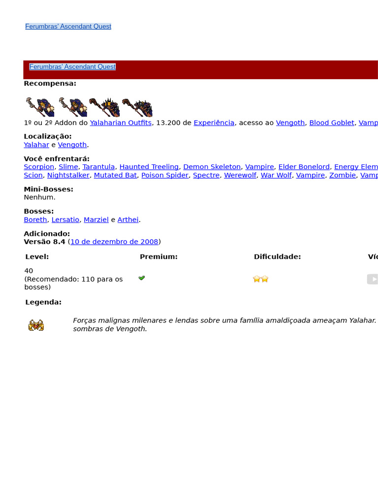 Guia da Quest Ferumbras Ascendant | PDF