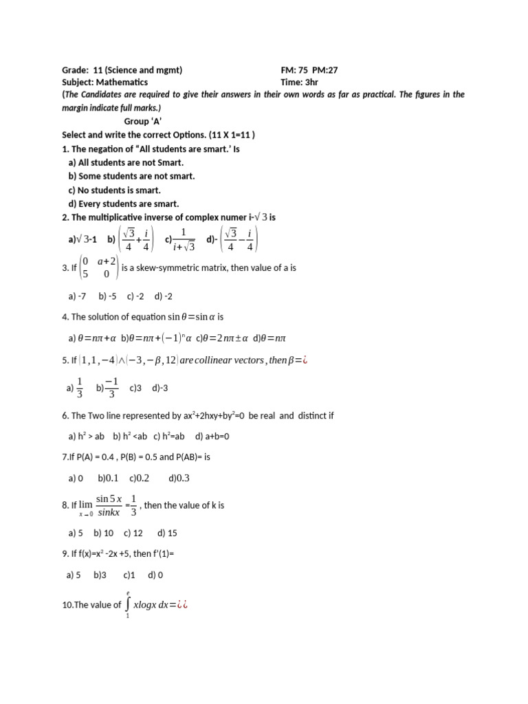 Grade11 Latet Five Sets | PDF | Function (Mathematics) | Integral
