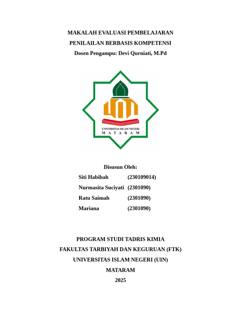 Makalah Evaluasi Pembelajaran-2 | PDF