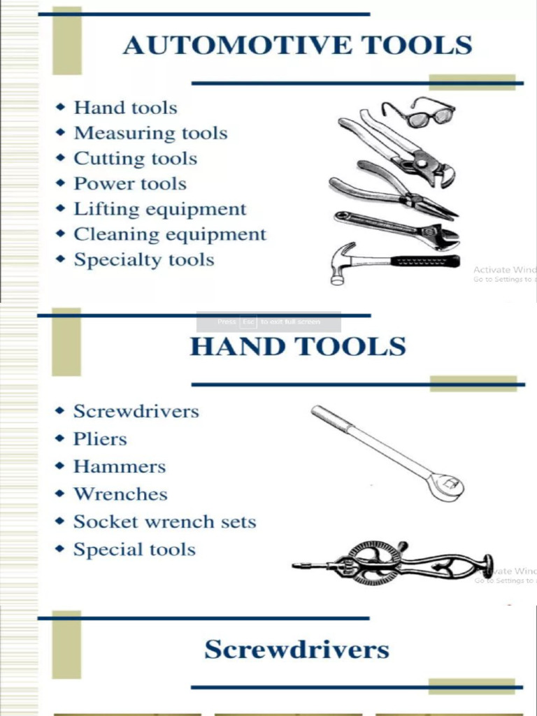 AUTOMOTIVE ENGINEERING TOOLS Presentation | PDF