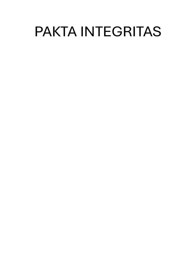 Pakta Integritas | PDF