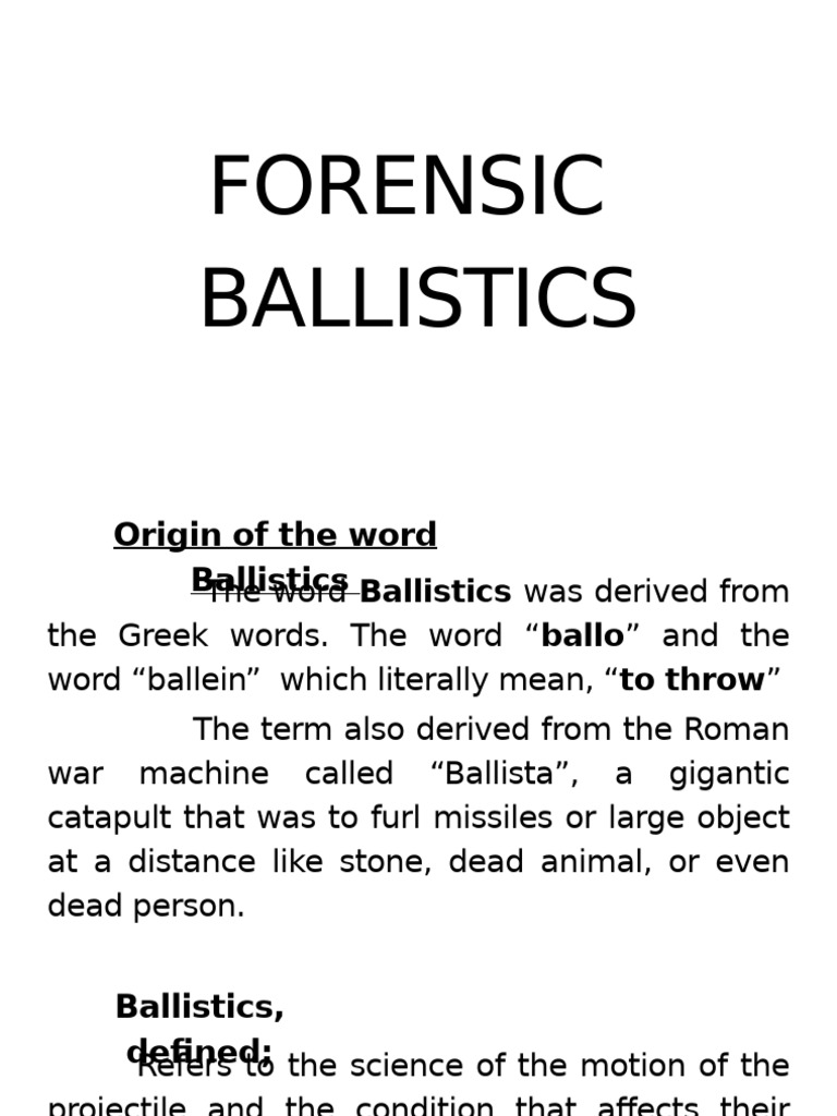 Sir Kelvin Forensic Ballistics | PDF | Gun Barrel | Cartridge (Firearms)