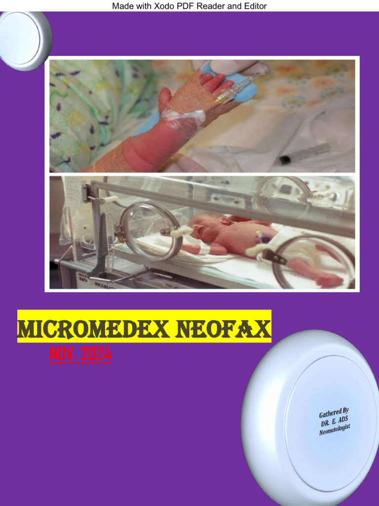Micromedex Neofax 2024 | PDF | Dose (Biochemistry) | Chemistry