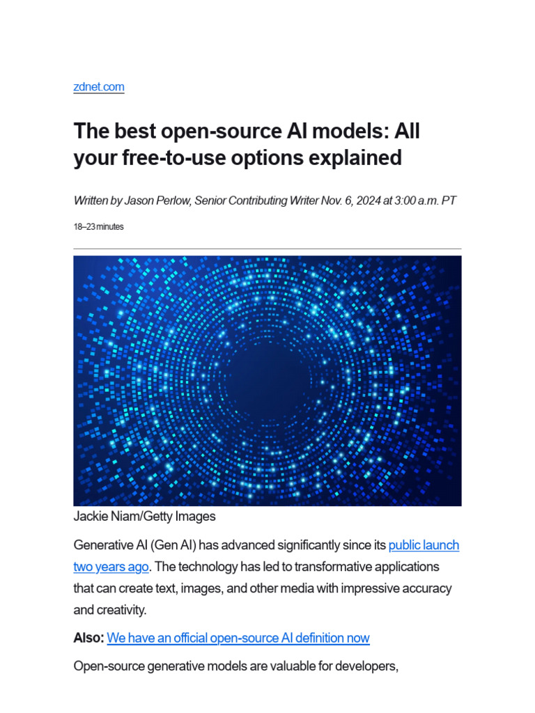 The Best Open-Source AI Models - All Your Free-To-Use Options Explained ...