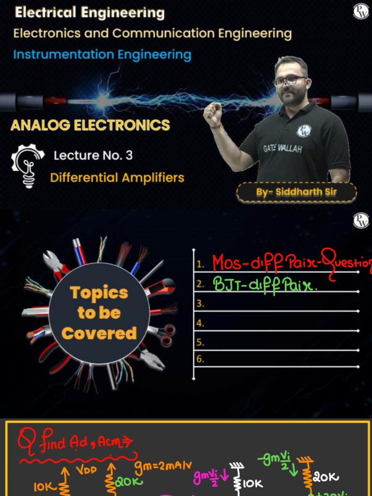 Differential Amplifiers 03 - Class Notes (Analog Electronics) | PDF