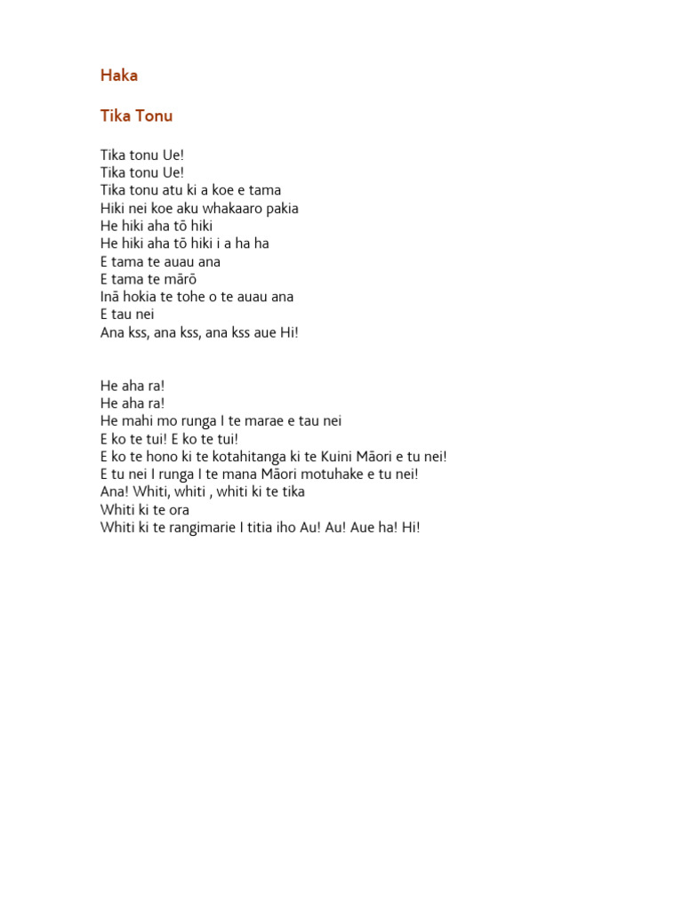 Tika Tonu Haka Lyrics and Meaning | PDF