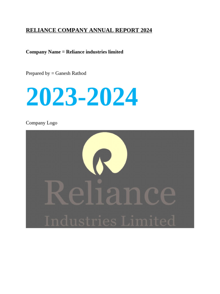 RELIANCE - COMPANY - ANNUAL - REPORT - 202 B 2 | PDF | Business | Economies