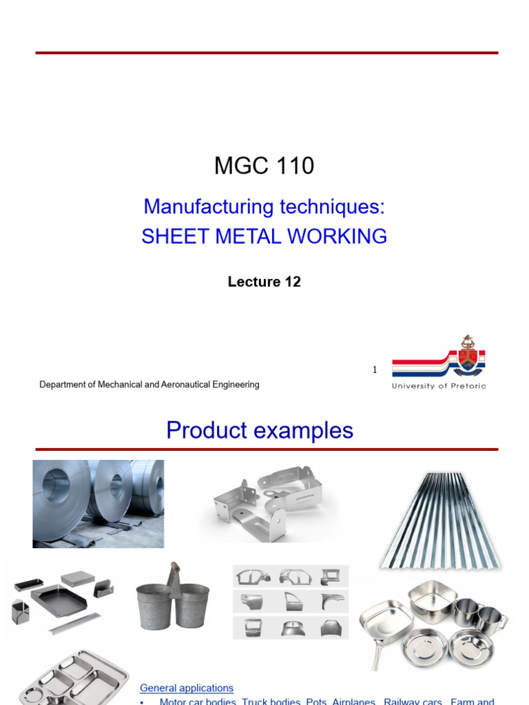 MGC 110 L12 2025 MAN. SHEET METAL 1 | PDF | Sheet Metal | Strength Of ...