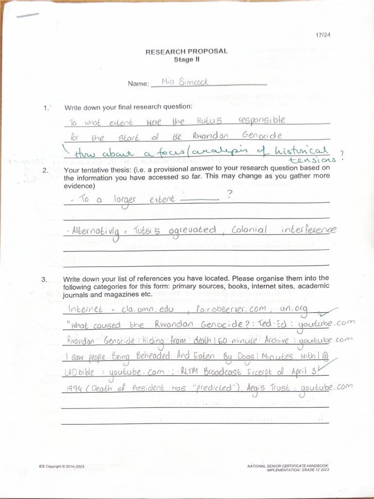 Stage 2 History Proposal | PDF