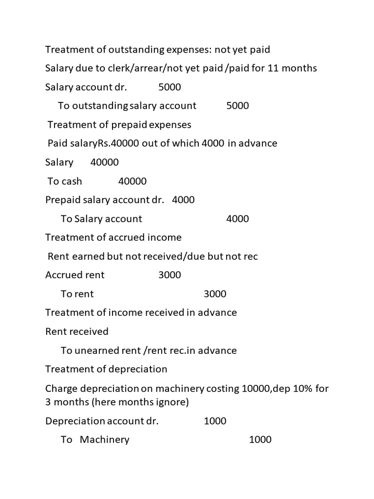 Treatment of Outstanding Expenses | PDF