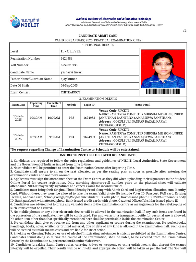 Student - Nielit.gov - in CAND CoursePracticalAdmitCard Ver5.aspx Qs LvUbVQugSXTFs4YmBglewWxII ...