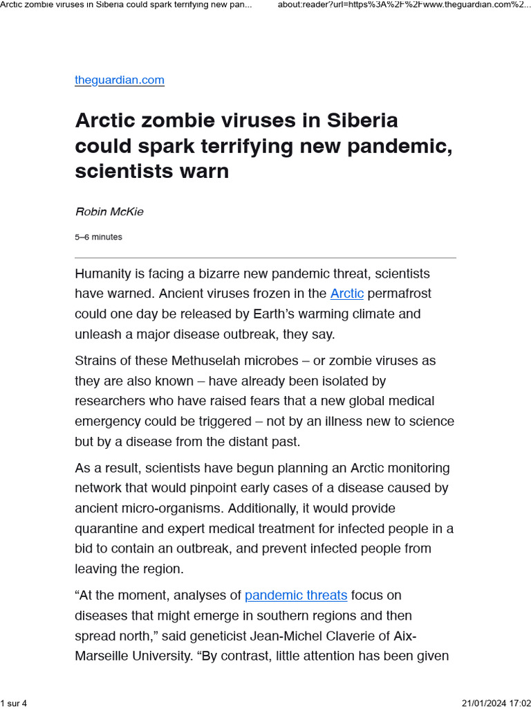 Arctic Zombie Viruses in Siberia Could Spark Terrifying New Pandemic ...