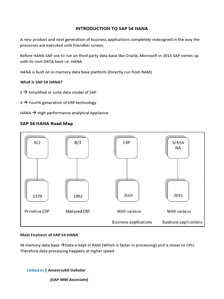 Introduction To S4 HANA | PDF | Cloud Computing | Computing