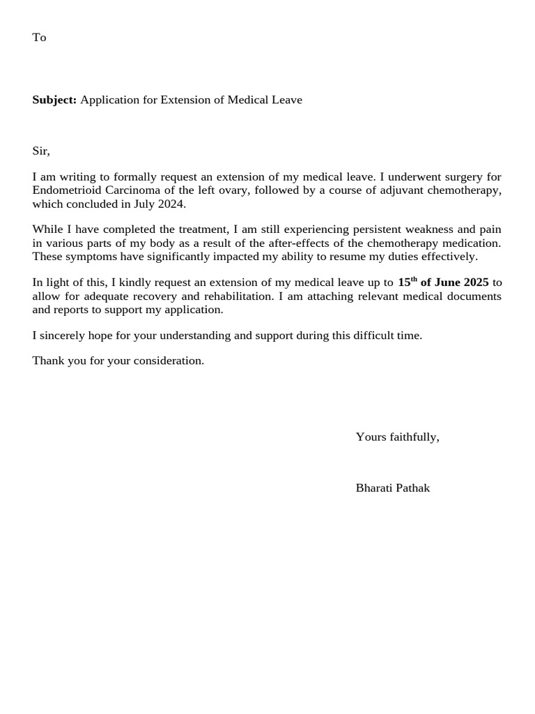 Medical Leave Extension Request | PDF