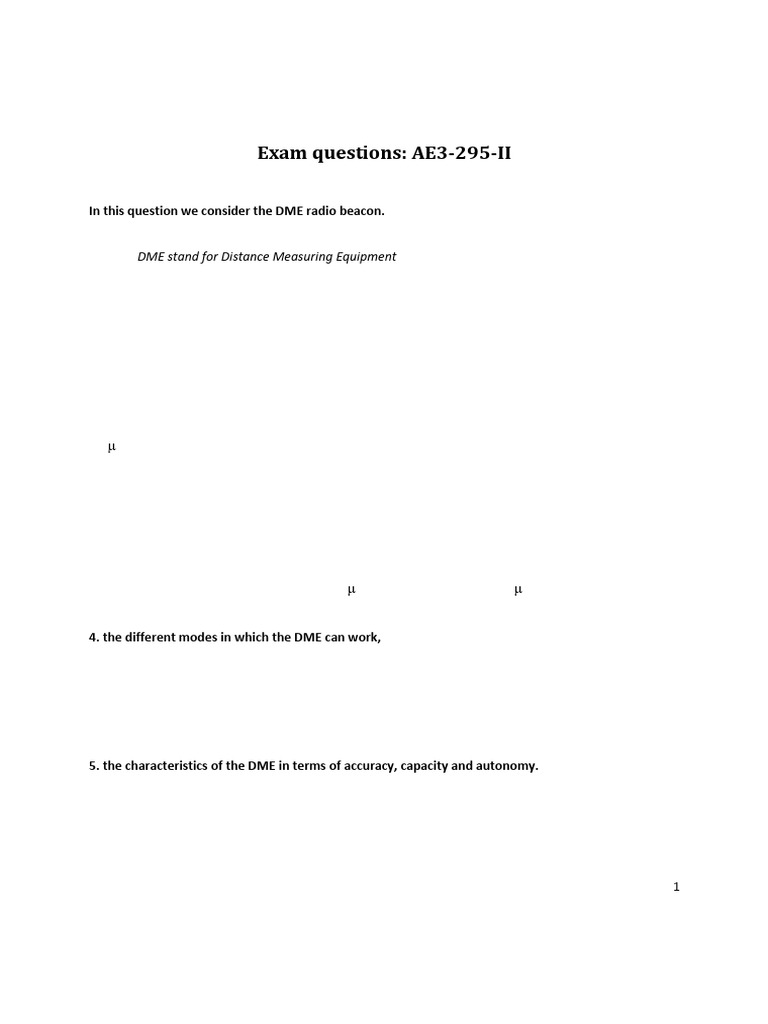 DME and SSR Transponder Codes Overview | PDF | Transponder (Aeronautics ...