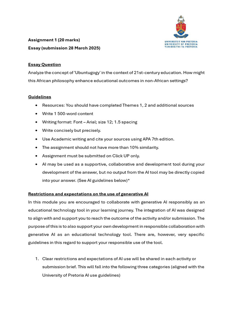 EDS 711 Assignment and Rubric (2) | PDF | Critical Thinking | Artificial Intelligence