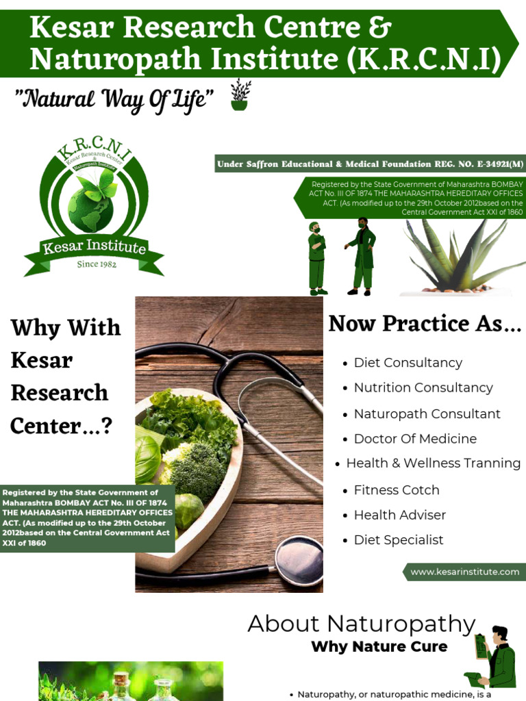 Kesar Research Centre & Naturopath Institute (K.R.C.N.I) 2024 | PDF | Naturopathy | Medicine