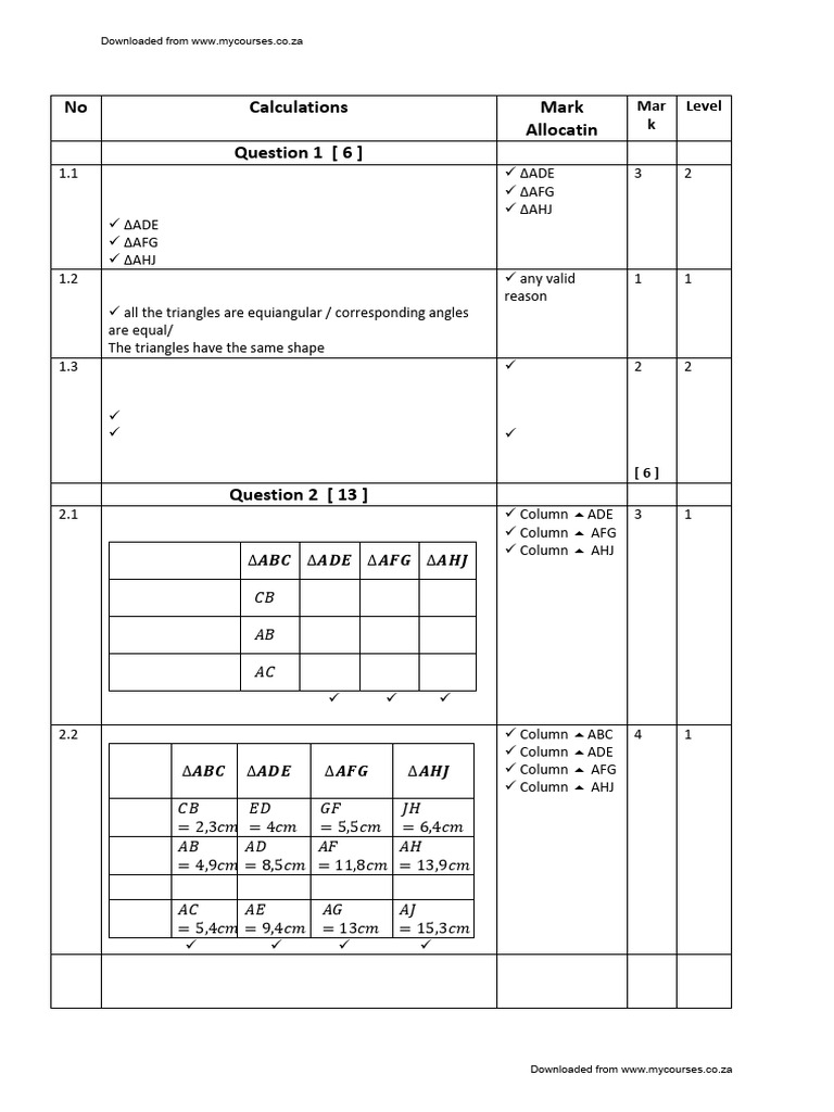 Grade 10 Investigation Memo 2 Mycourses 2024 | PDF | Trigonometry ...