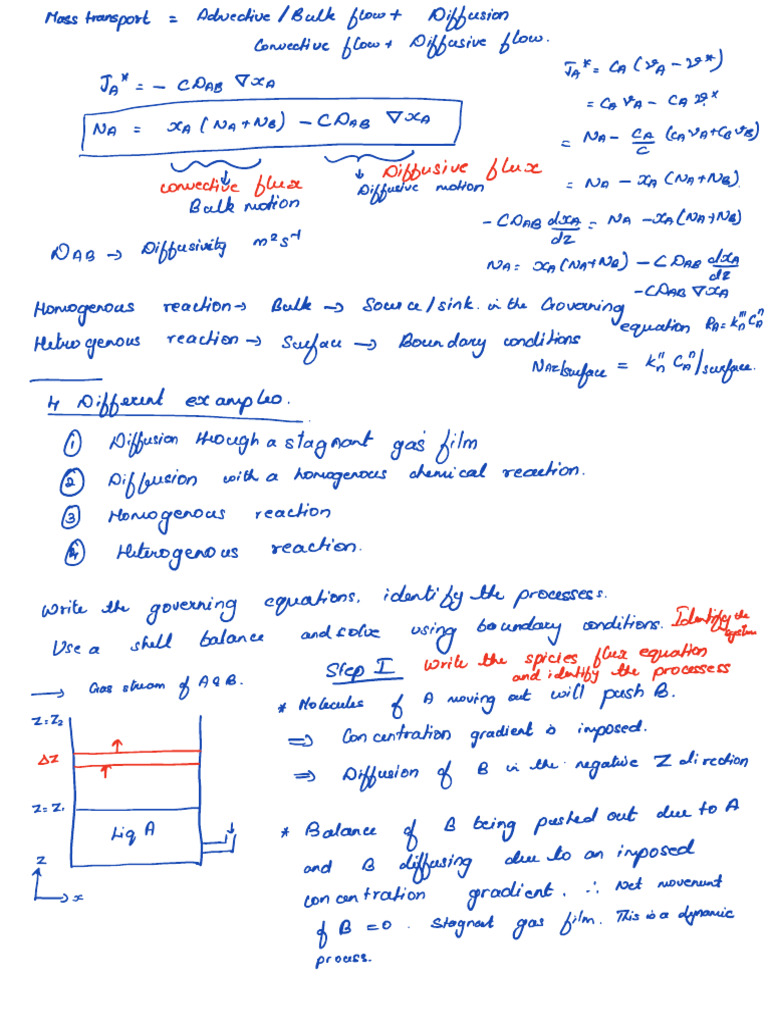 Mass Transfer Notes | PDF | Diffusion | Catalysis