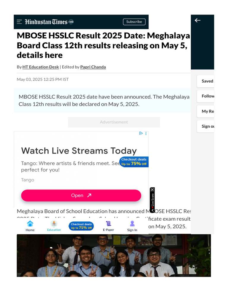 MBOSE HSSLC Result 2025 Date - Meghalaya Board Class 12th Results ...