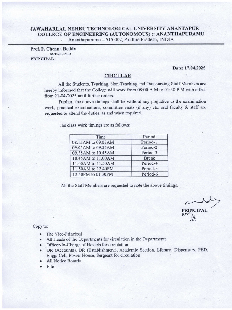 Morning College Circular | PDF
