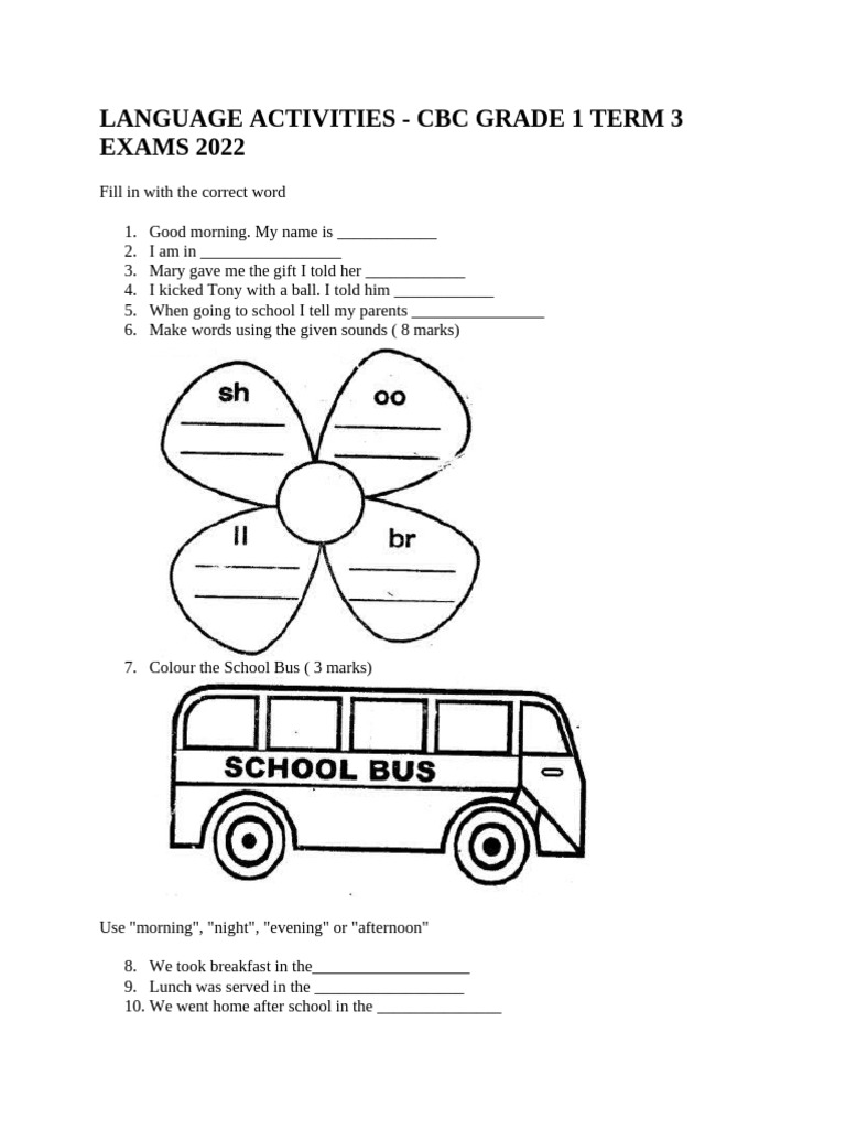 LANGUAGE ACTIVITIES | PDF