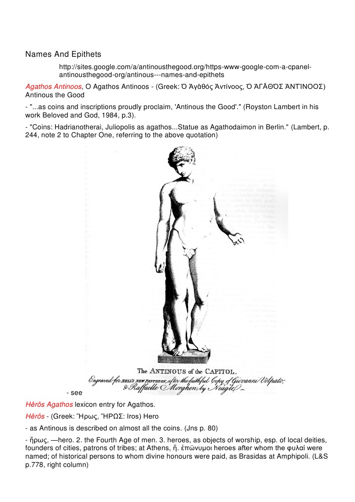Antinoos Epithets | PDF | Dionysus | Deities