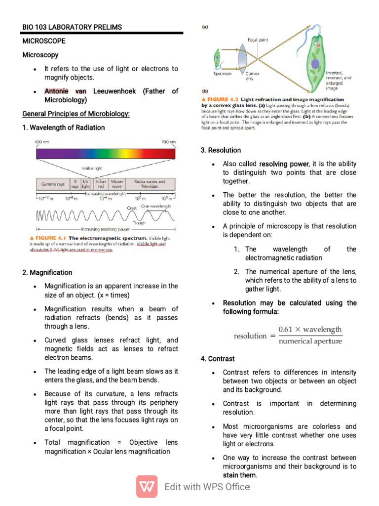 Bio 103 Laboratory Prelims Highlight | PDF | Cell Membrane | Microscopy