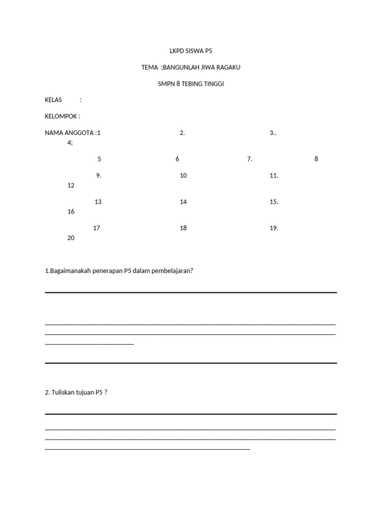 LKPD Siswa P5 | PDF