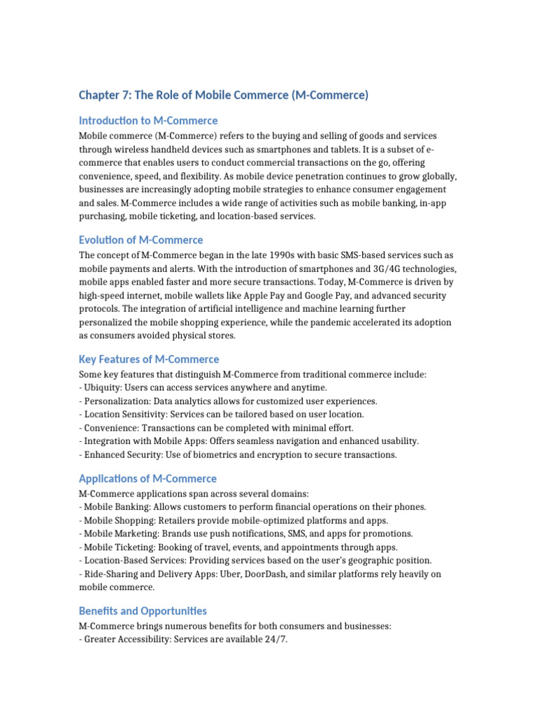 Chapter 7 MCommerce Expanded | PDF | Mobile App | Cyberspace