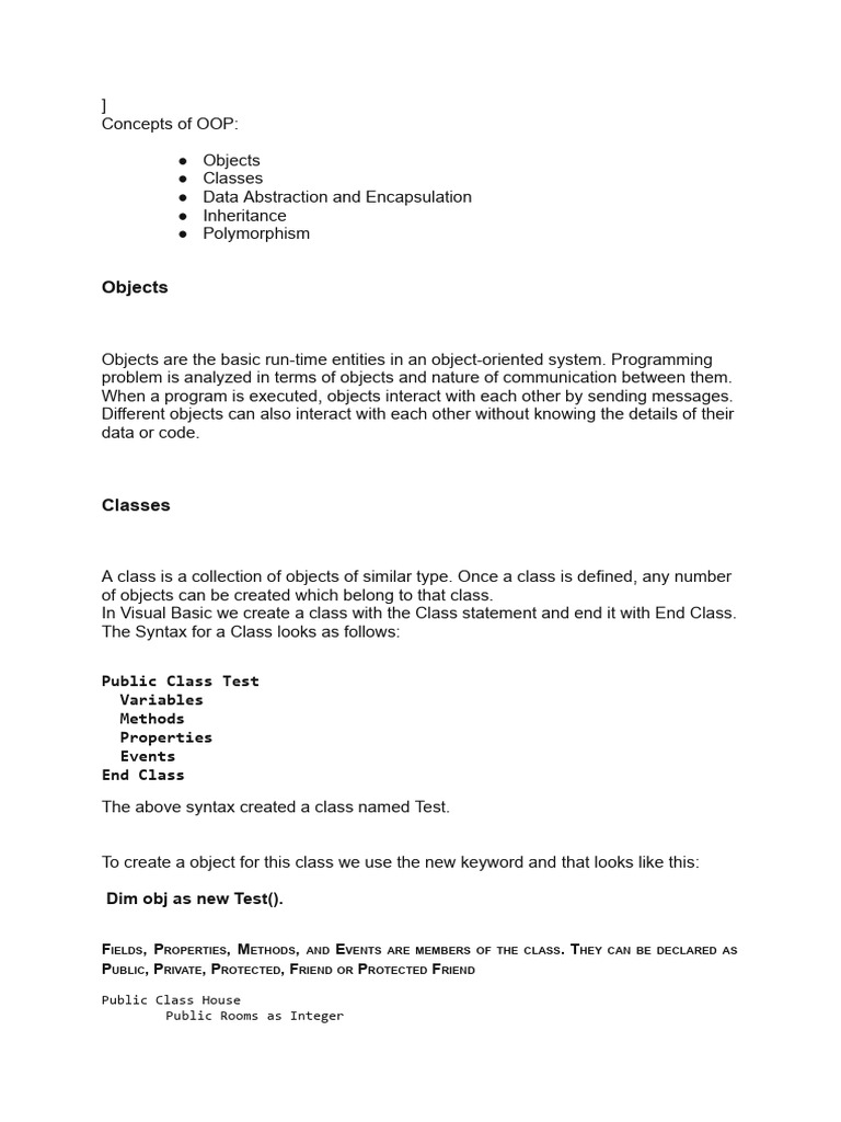 UNIT 3 OOPS IN VB.NET.docx | PDF | Class (Computer Programming ... UNIT 3 OOPS IN VB.NET.docx | PDF | Class (Computer Programming ...