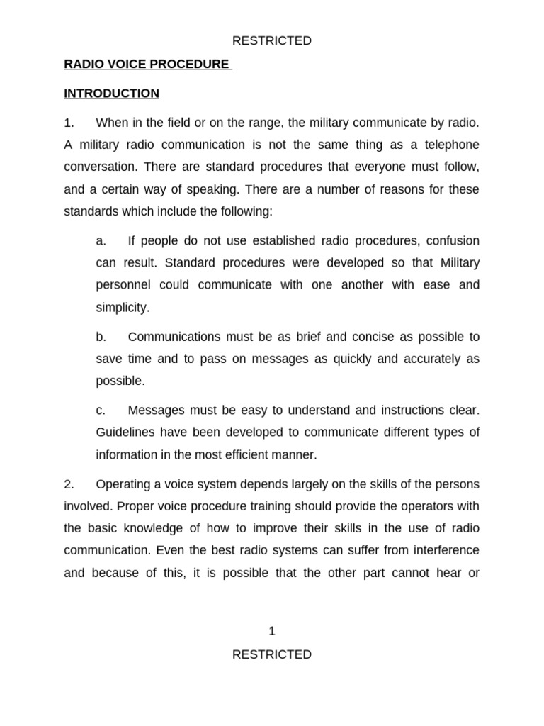 Radio Voice Procedure TRG 441 | PDF | Human Communication | Service ...