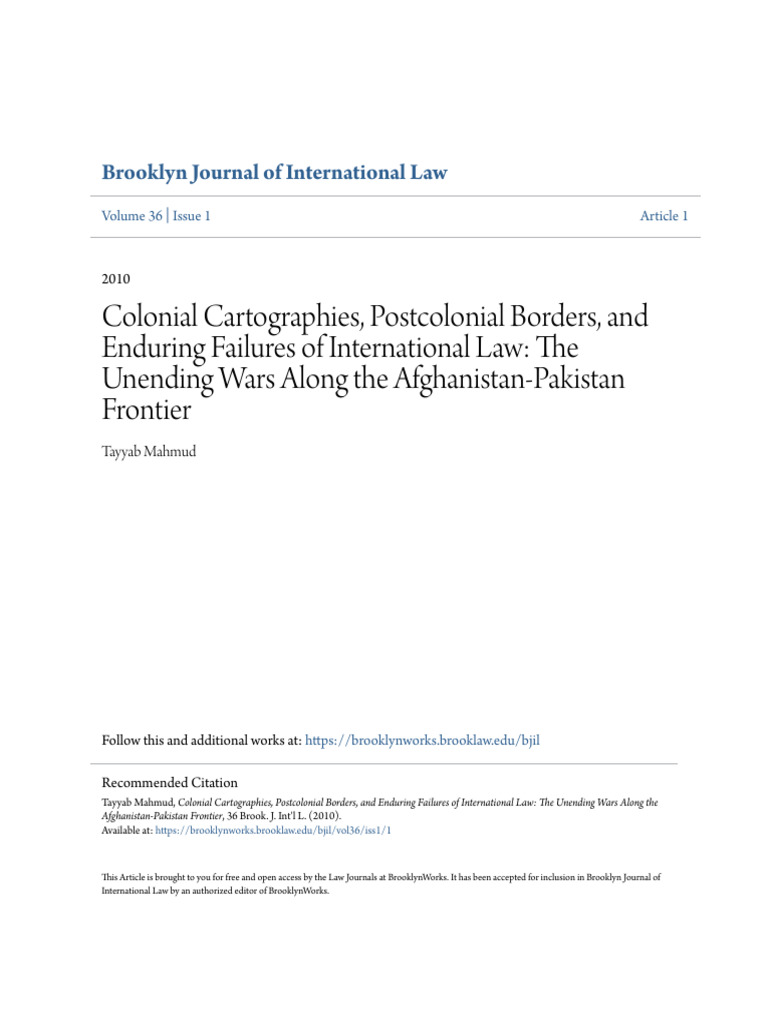 Colonial Cartographies Postcolonial Borders and Enduring Failur | PDF ...